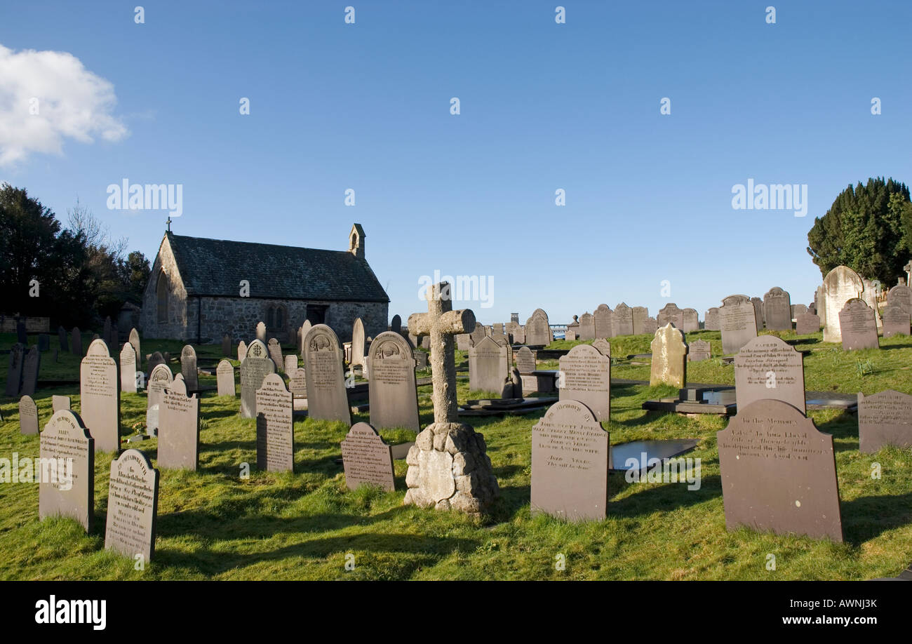 Chapel of St Tysilio Church Island Menai Strait Anglesey North Wales ...