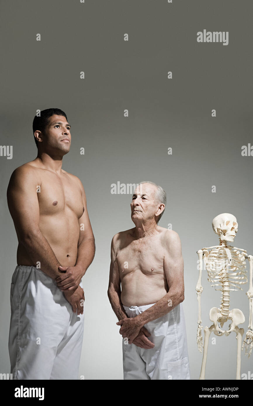 Two men and a skeleton Stock Photo - Alamy