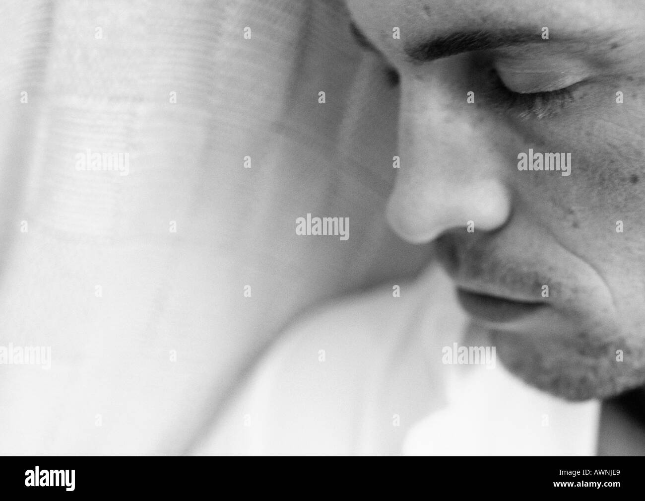 Sleeping man face profile Black and White Stock Photos & Images - Alamy