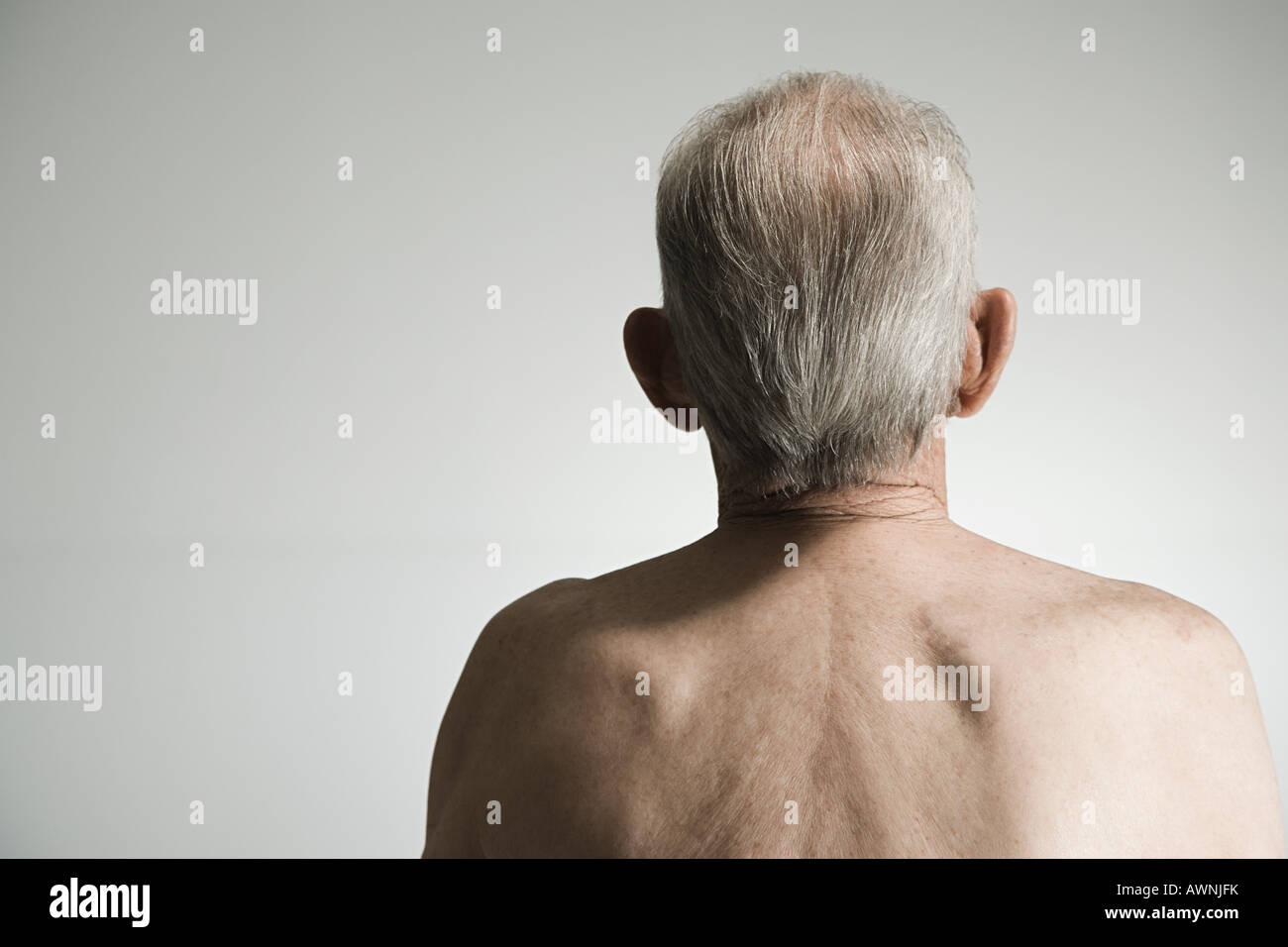 Rear view of a senior man Stock Photo - Alamy