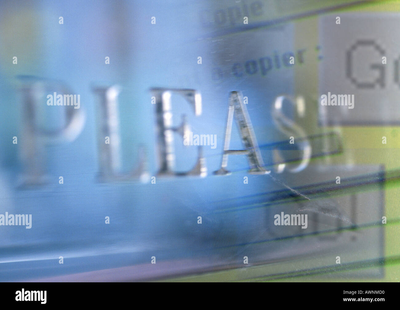 Please typography overlaying computer commands, montage Stock Photo - Alamy