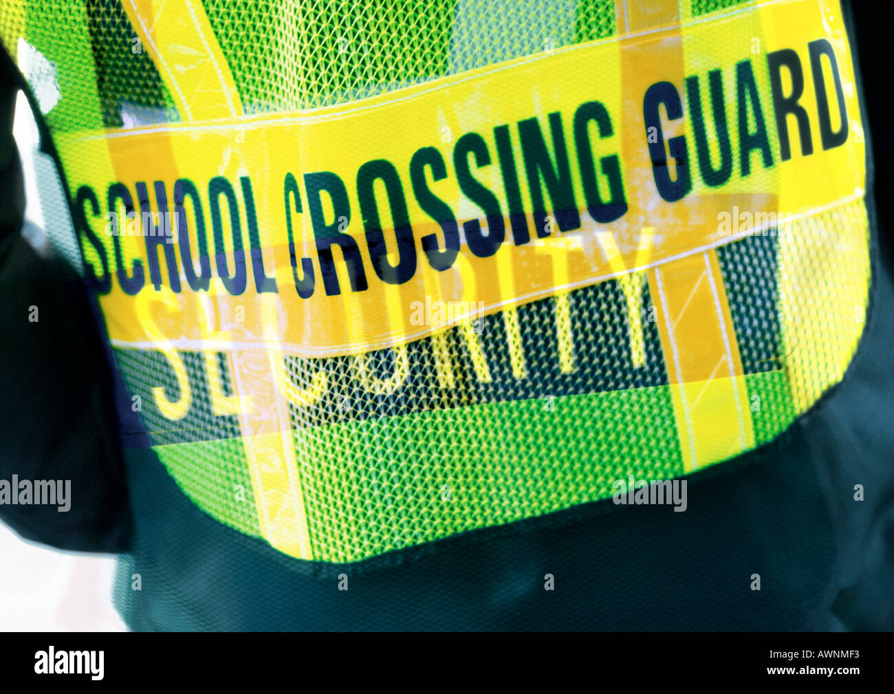 School Crossing Guard typography on security vest, montage Stock Photo ...