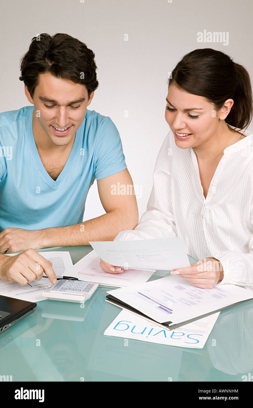 Couple arranging finances Stock Photo - Alamy