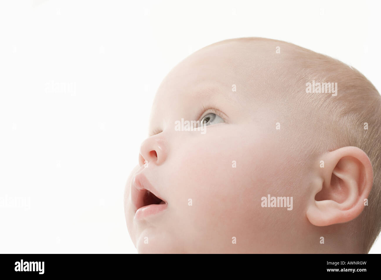 Baby looking up Stock Photo - Alamy