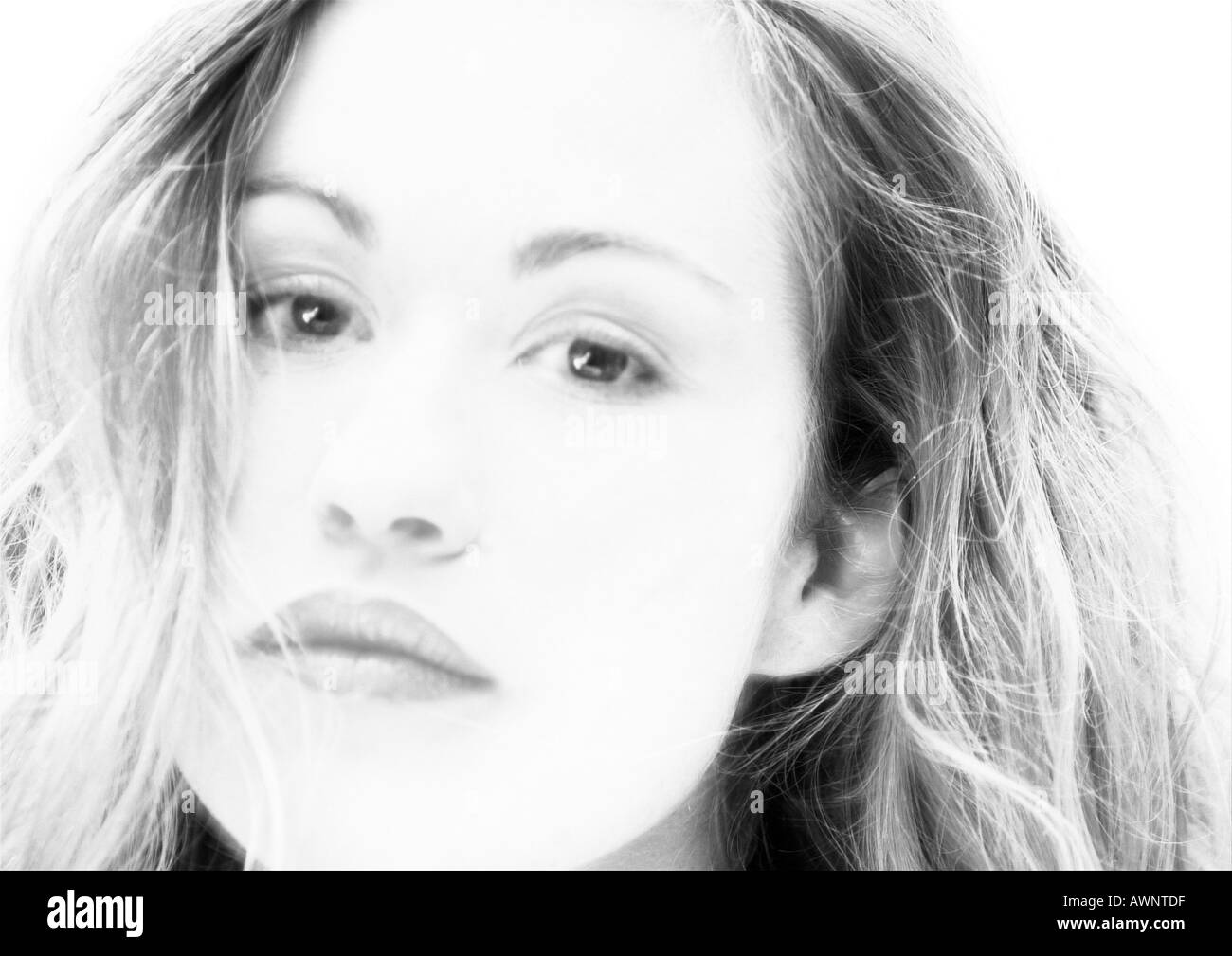 Womans face close up lipstick Black and White Stock Photos & Images - Alamy