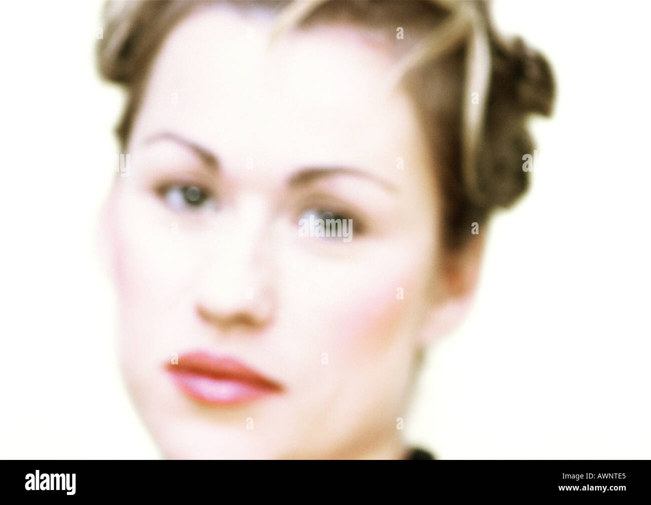 Woman's face, close-up, portrait, blurred Stock Photo - Alamy