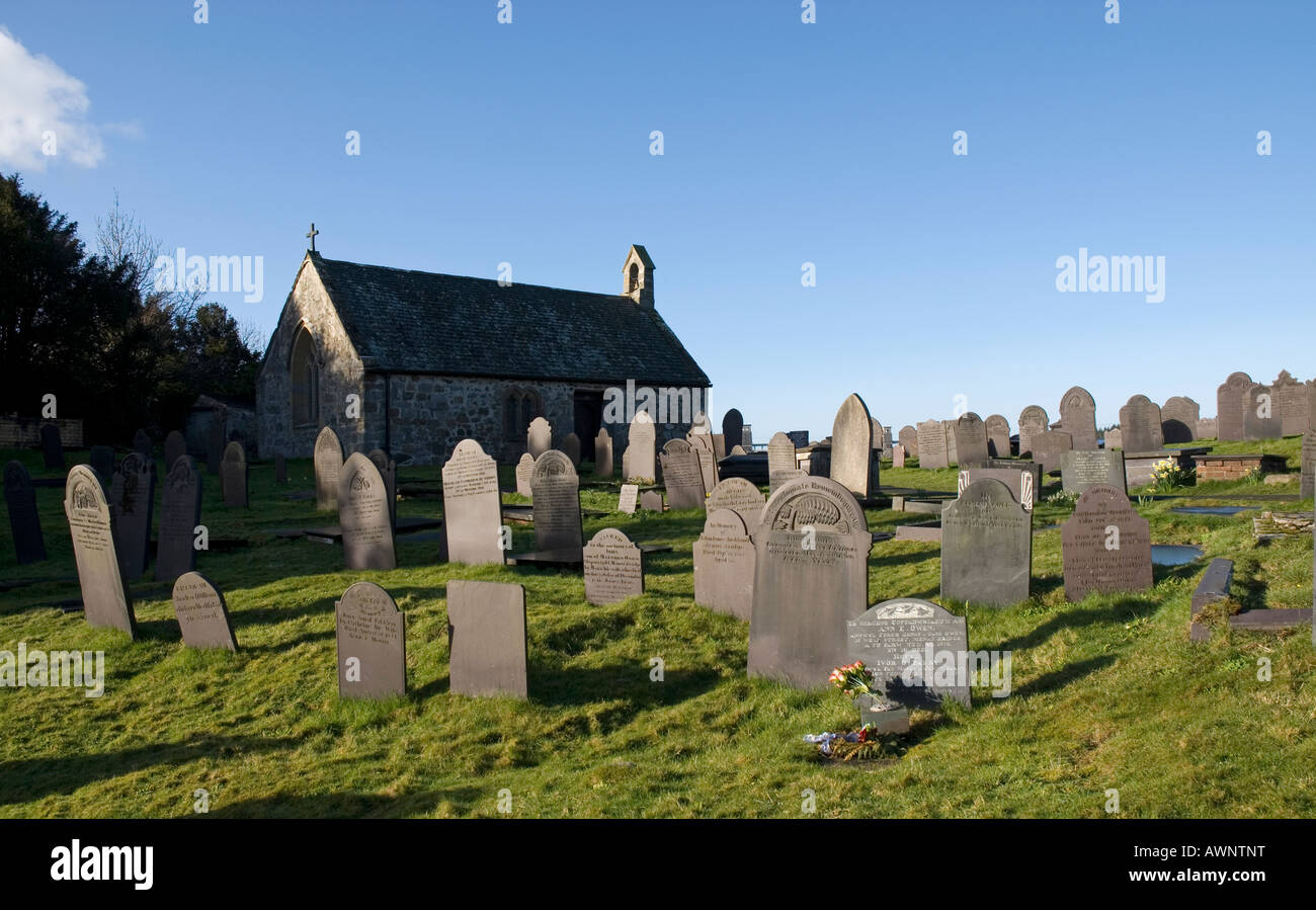 Chapel of St Tysilio Church Island Menai Strait Anglesey North Wales ...