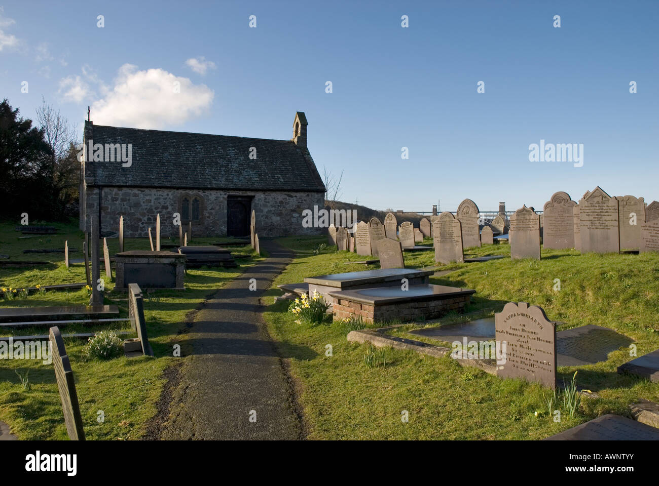 Chapel of St Tysilio Church Island Menai Strait Anglesey North Wales ...