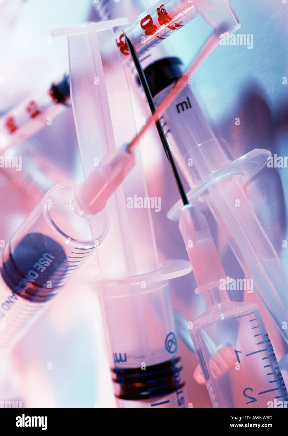 Close-up of a group of syringes Stock Photo - Alamy