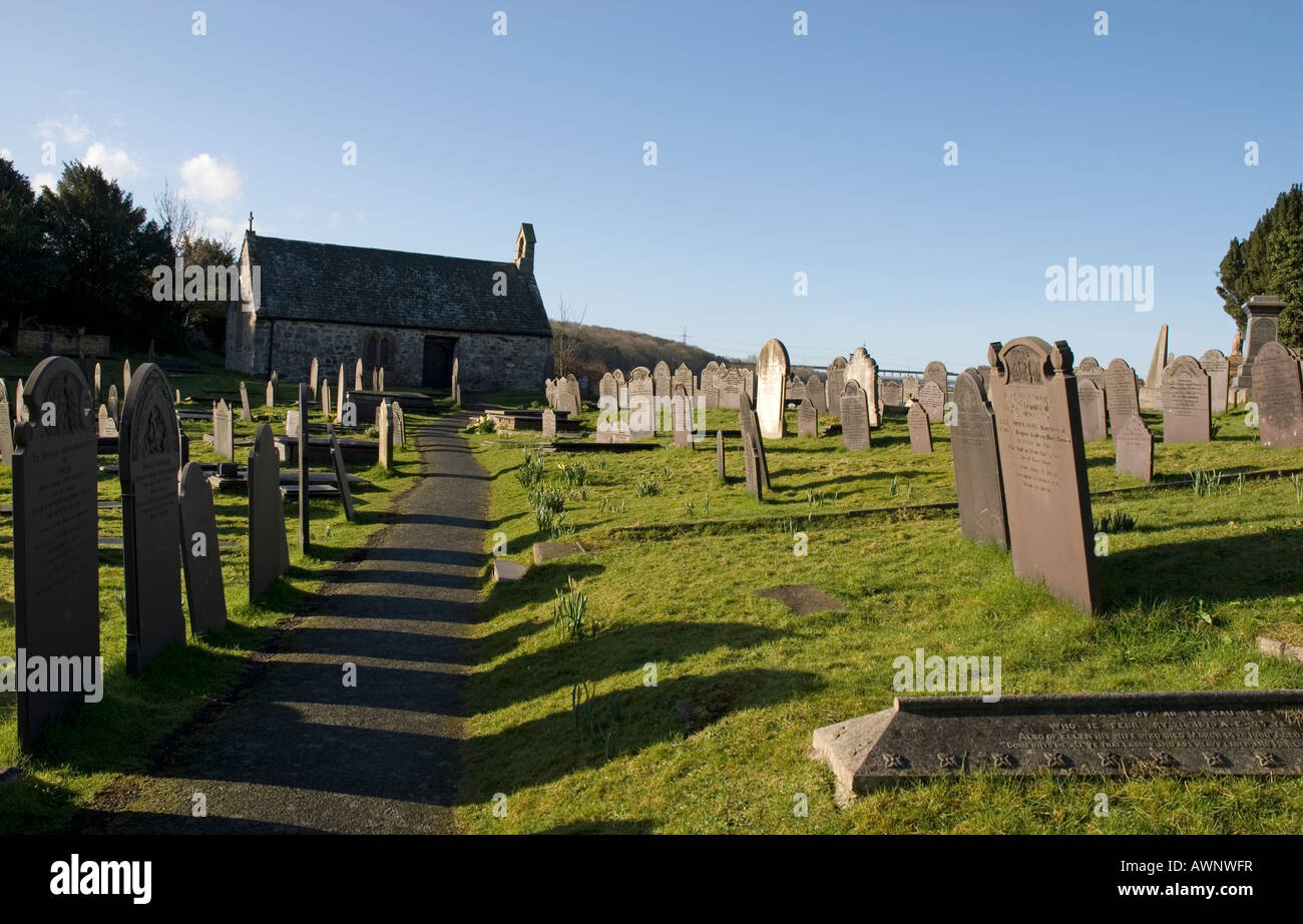 Chapel of St Tysilio Church Island Menai Strait Anglesey North Wales ...