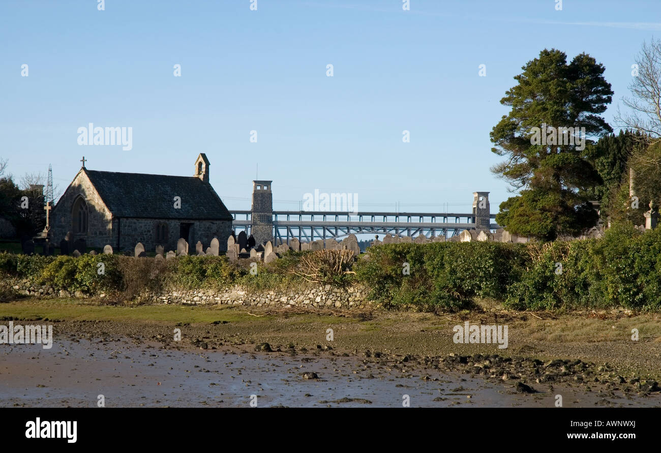 Chapel of St Tysilio Church Island Menai Strait Anglesey North Wales ...