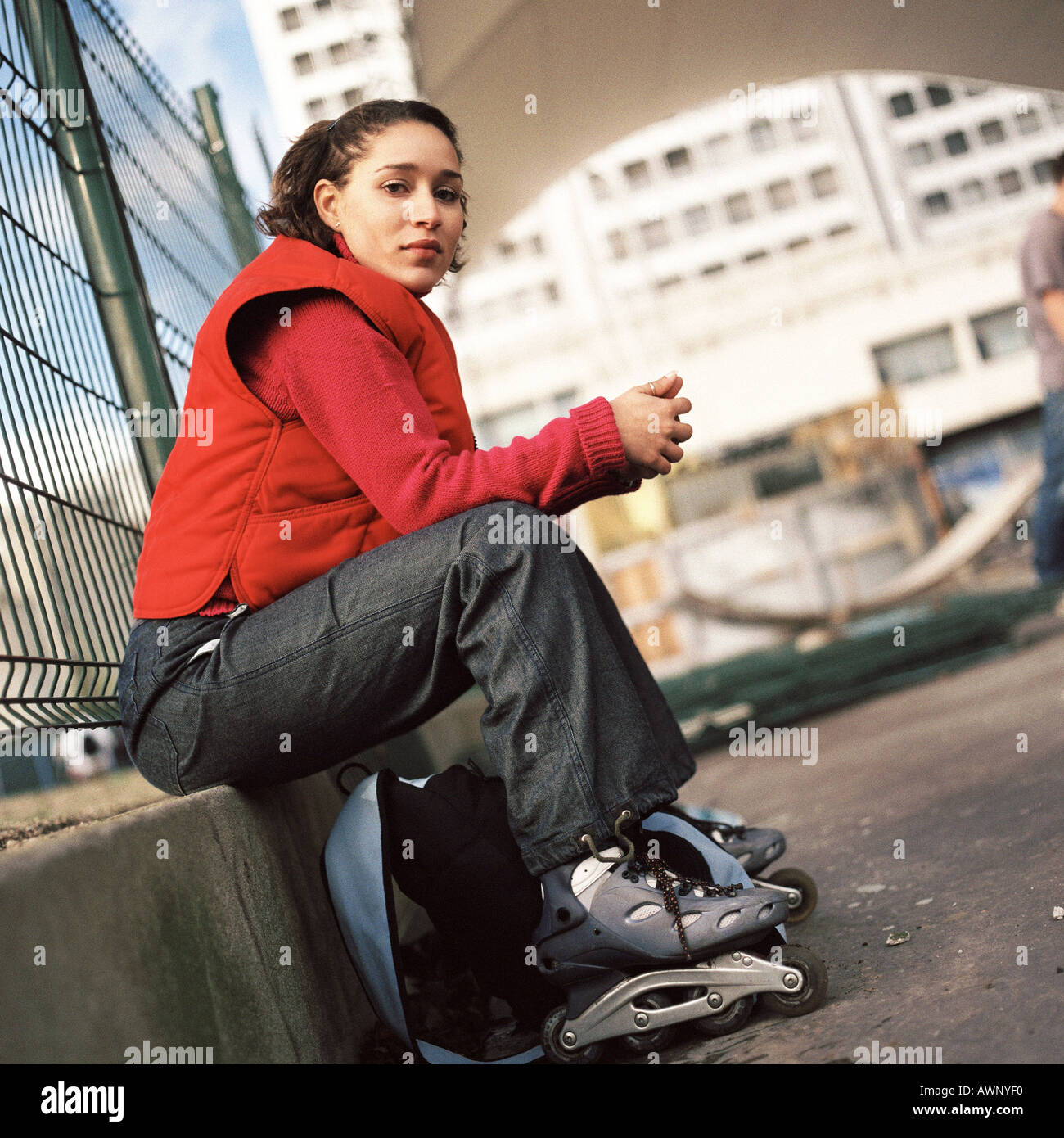 Girl wearing in line skates hi-res stock photography and images - Alamy