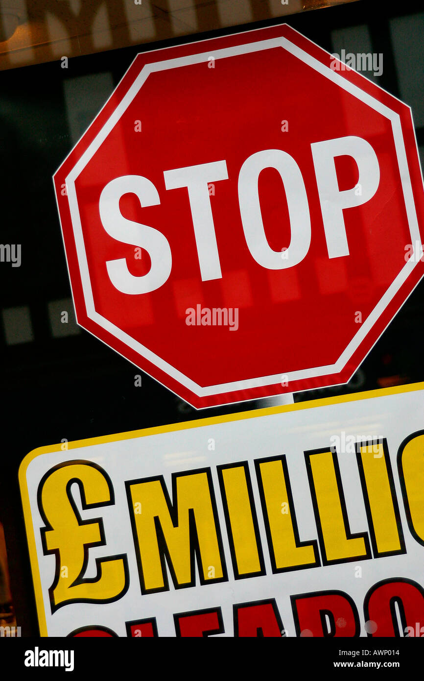STOP MILLION SHOP SIGN Stock Photo - Alamy