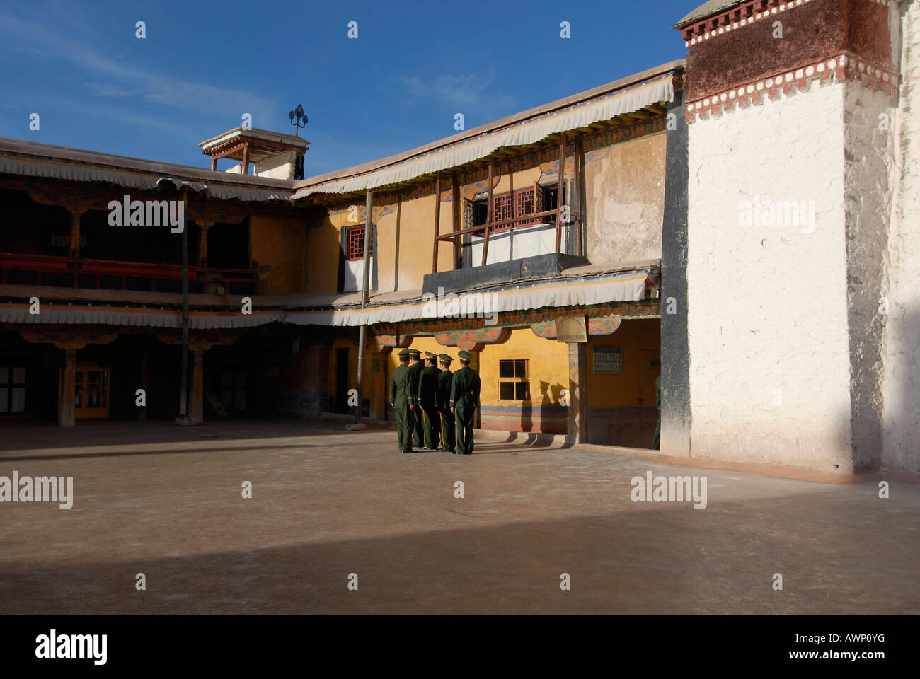 Changing the guard, Chinese army at Potala Palace, Lhasa, Tibet, China ...
