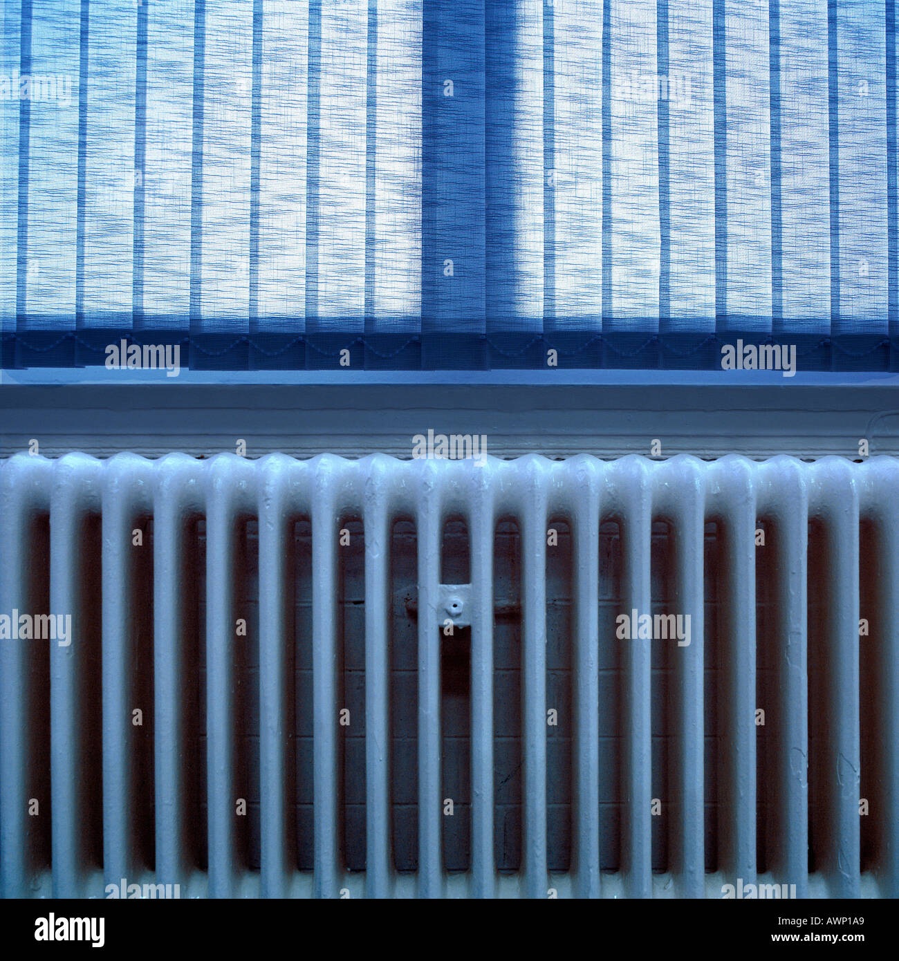 medium format colour location based still life of radiator and window ...