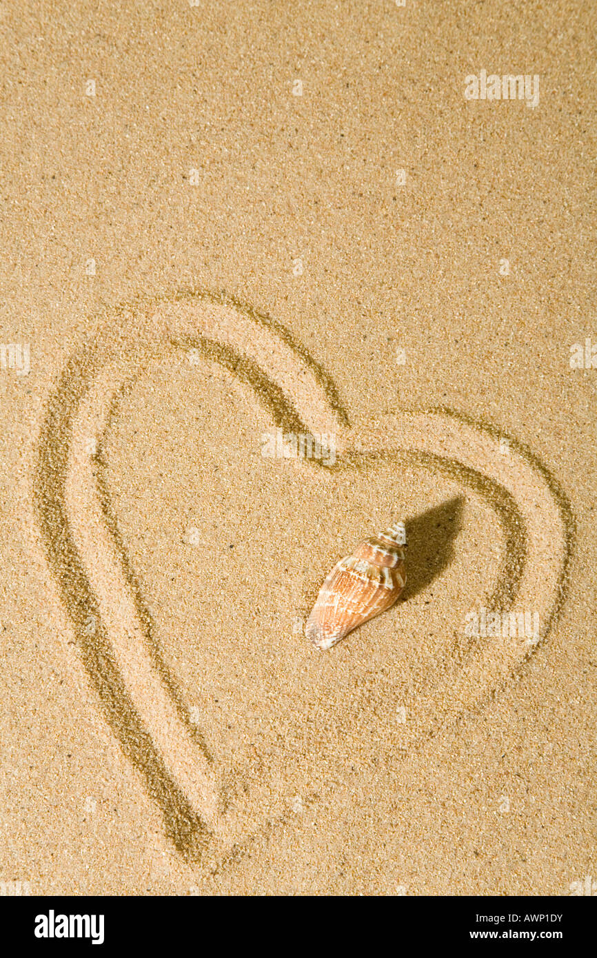 Heart in the sand Stock Photo - Alamy