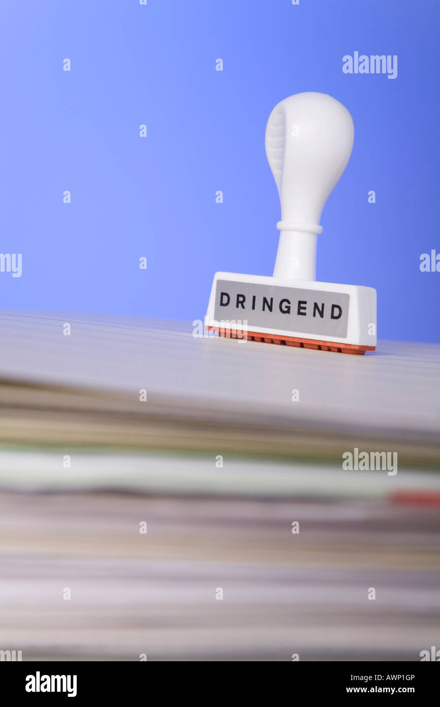Immediate stamp on files Stock Photo - Alamy
