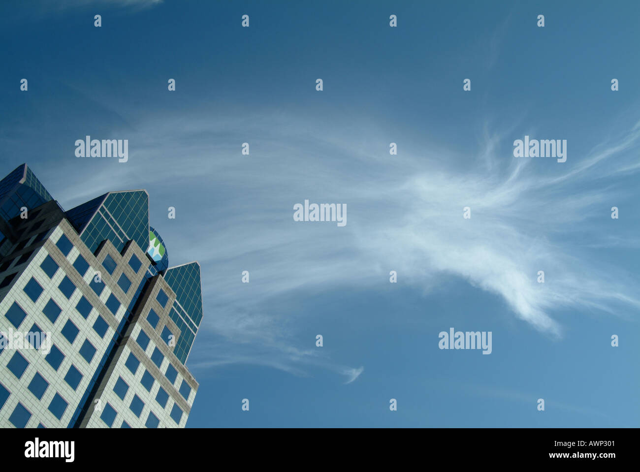 Dramatic skyscape with interesting clouds appearing to come from the ...