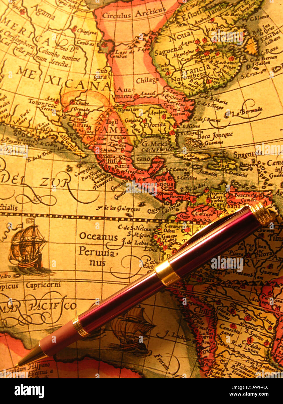 Pen and World Map Stock Photo - Alamy