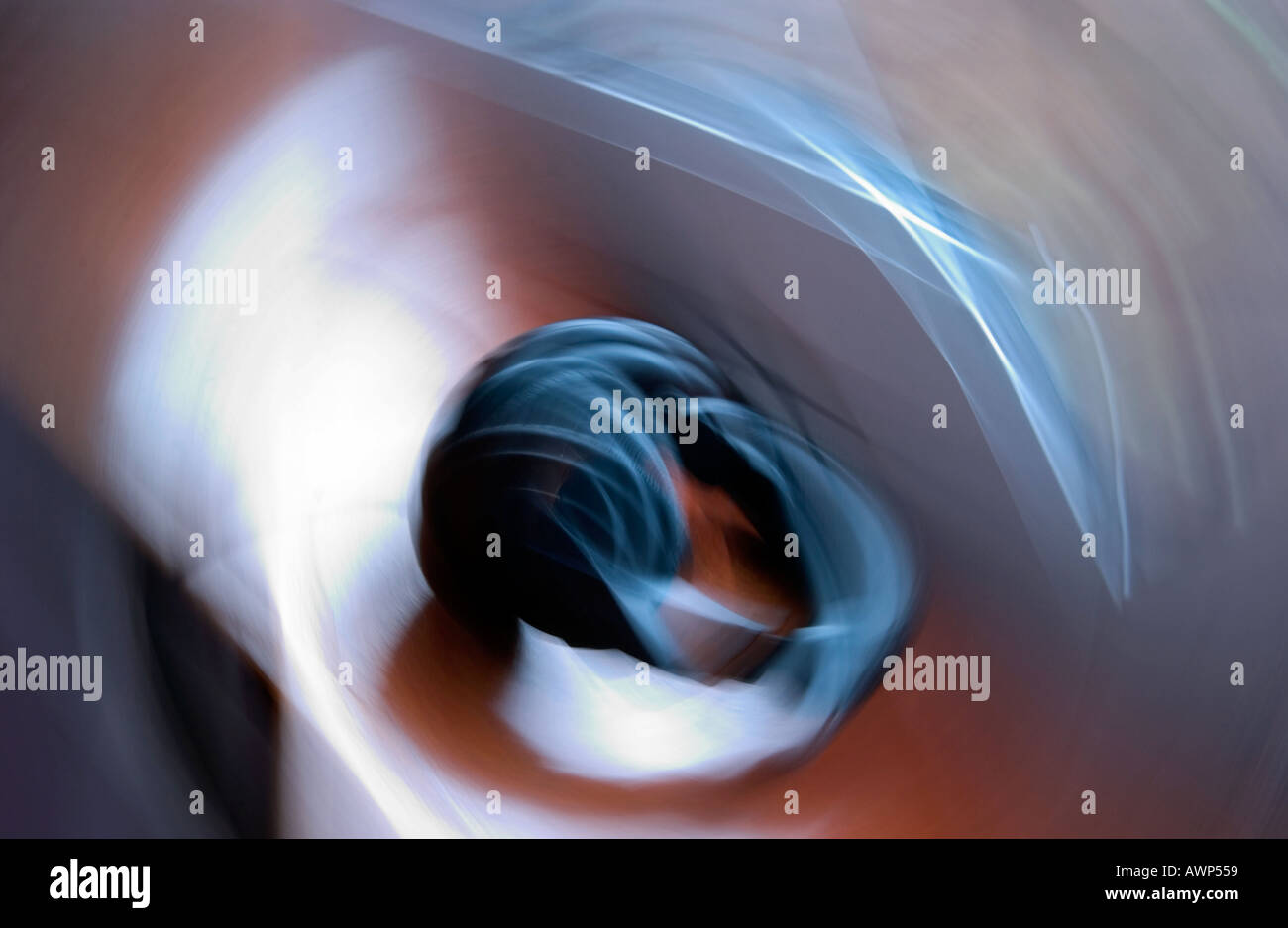 Stereo headphones in a spinning room interior by Ian Townsley Stock ...