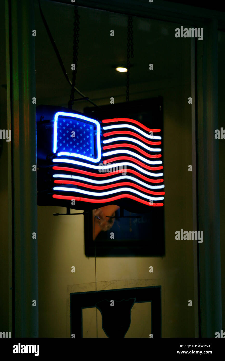 Neon american flag hi-res stock photography and images - Alamy