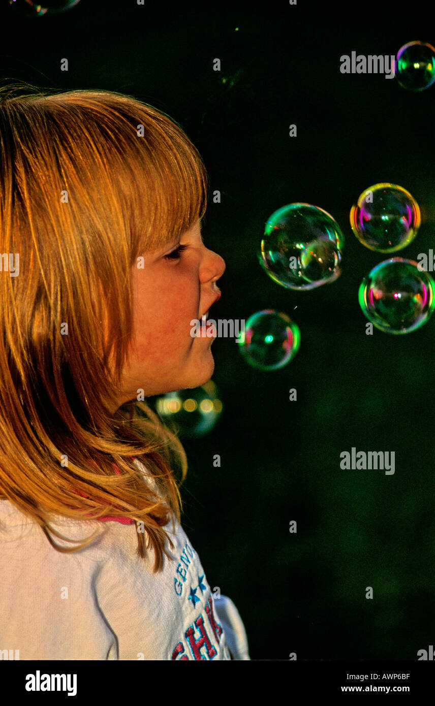 Girl with bubbles Stock Photo - Alamy