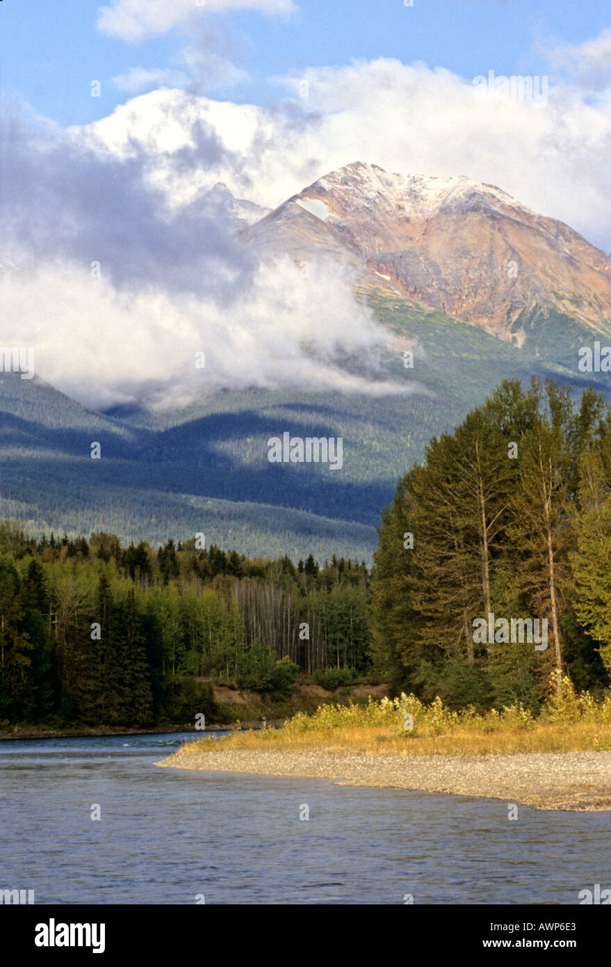 Mountain and river Stock Photo - Alamy