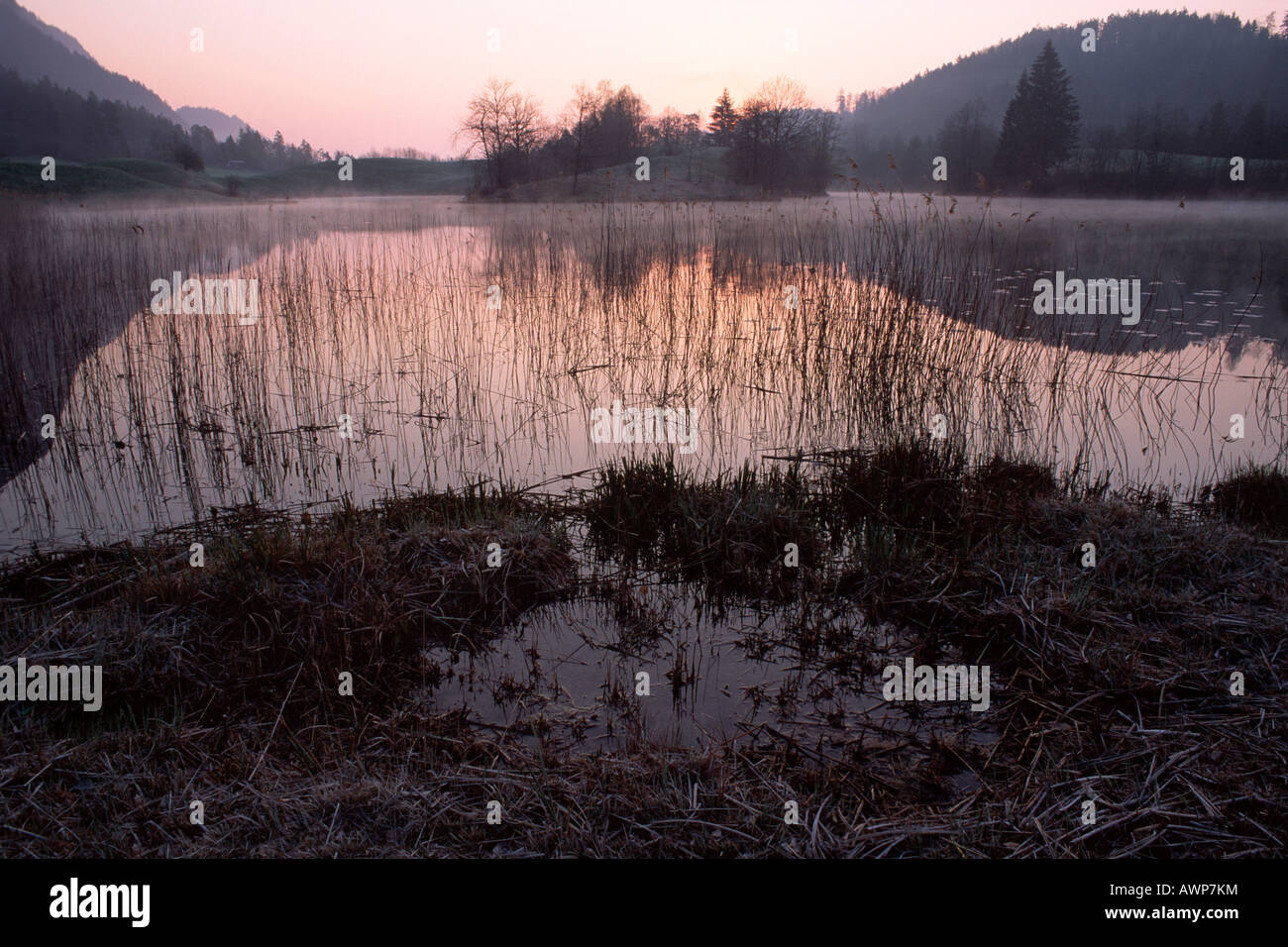 Sunrise over Krummsee (Krumm Lake), North Tirol, Austria, Europe Stock ...