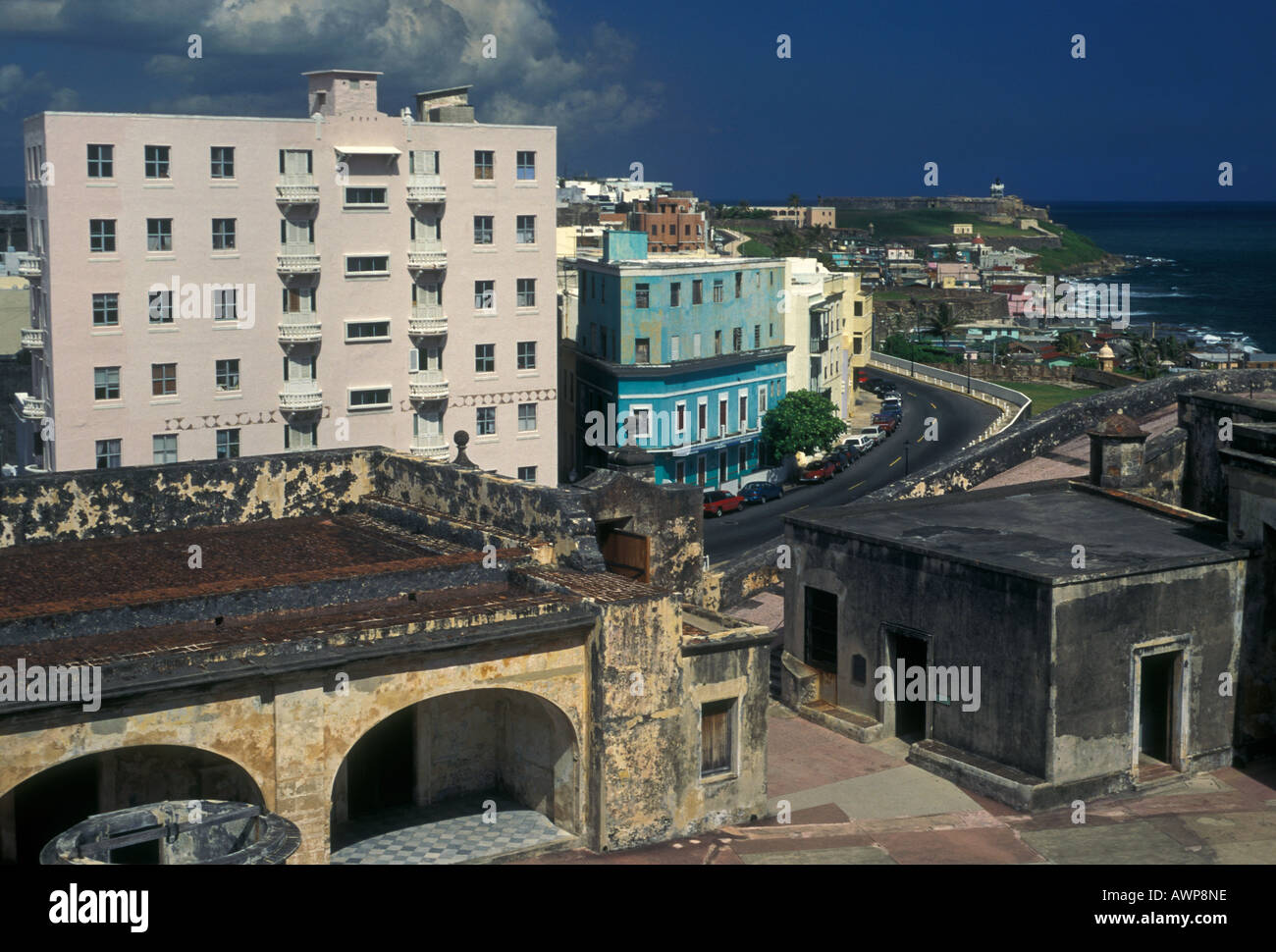 view from San Cristobal Fort, Old San Juan, San Juan, Puerto Rico, West ...