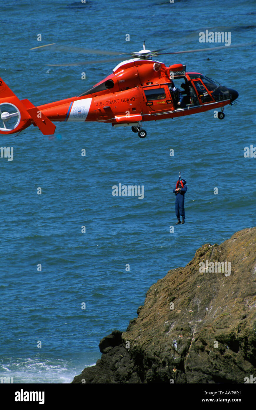 Coast guard rescue helicopter motion hi-res stock photography and ...