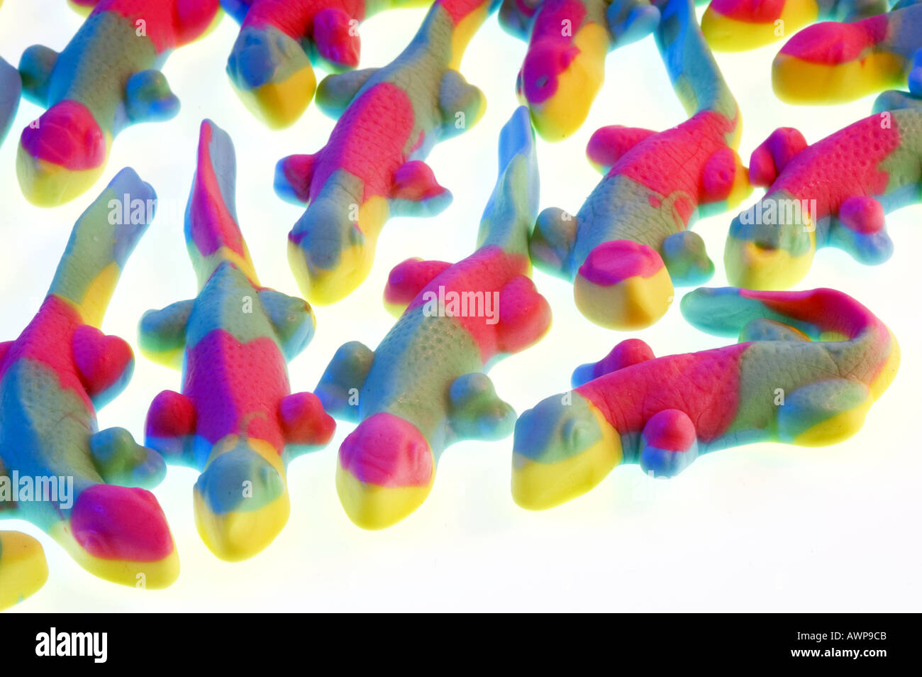 salamanders made of sugar foam sweets dolly mixtures Stock Photo - Alamy