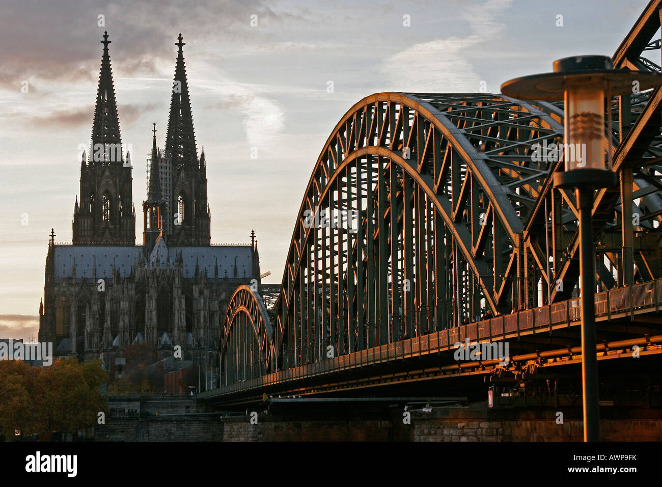View of Cologne Cathedral and the Hohenzollern Bridge, Cologne, North ...