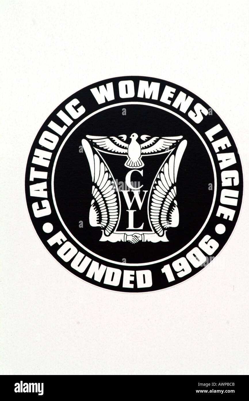 catholic womens league founded 1906 badge crest logo Stock Photo - Alamy