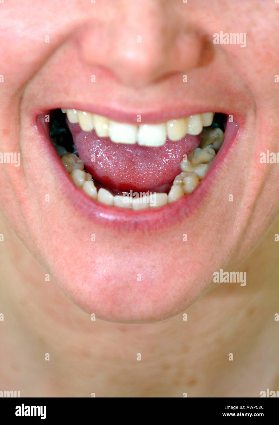 body language facial expression mouth open Stock Photo - Alamy