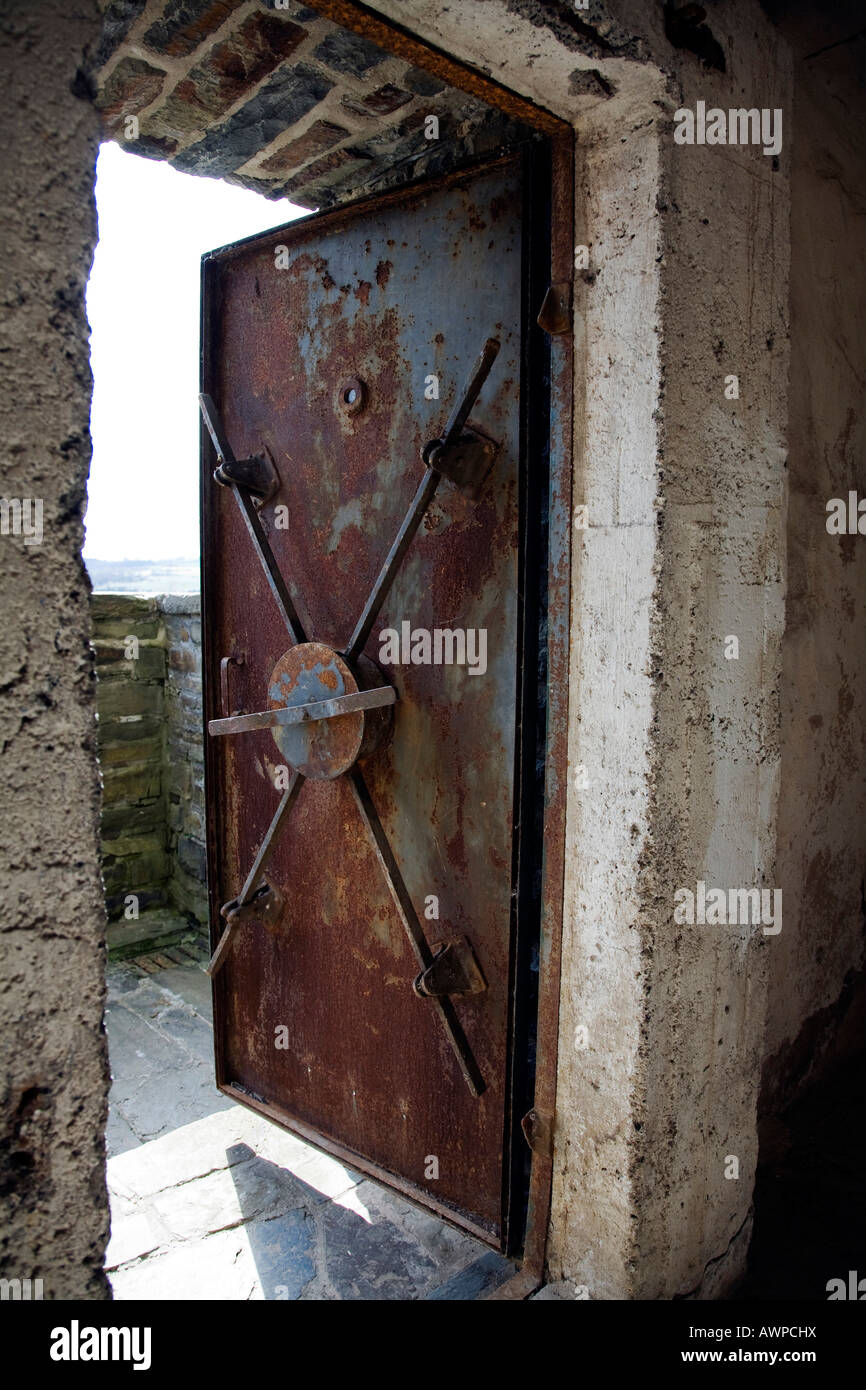 Former NS-Ordensburg Vogelsang (National Socialist estate), steel door ...