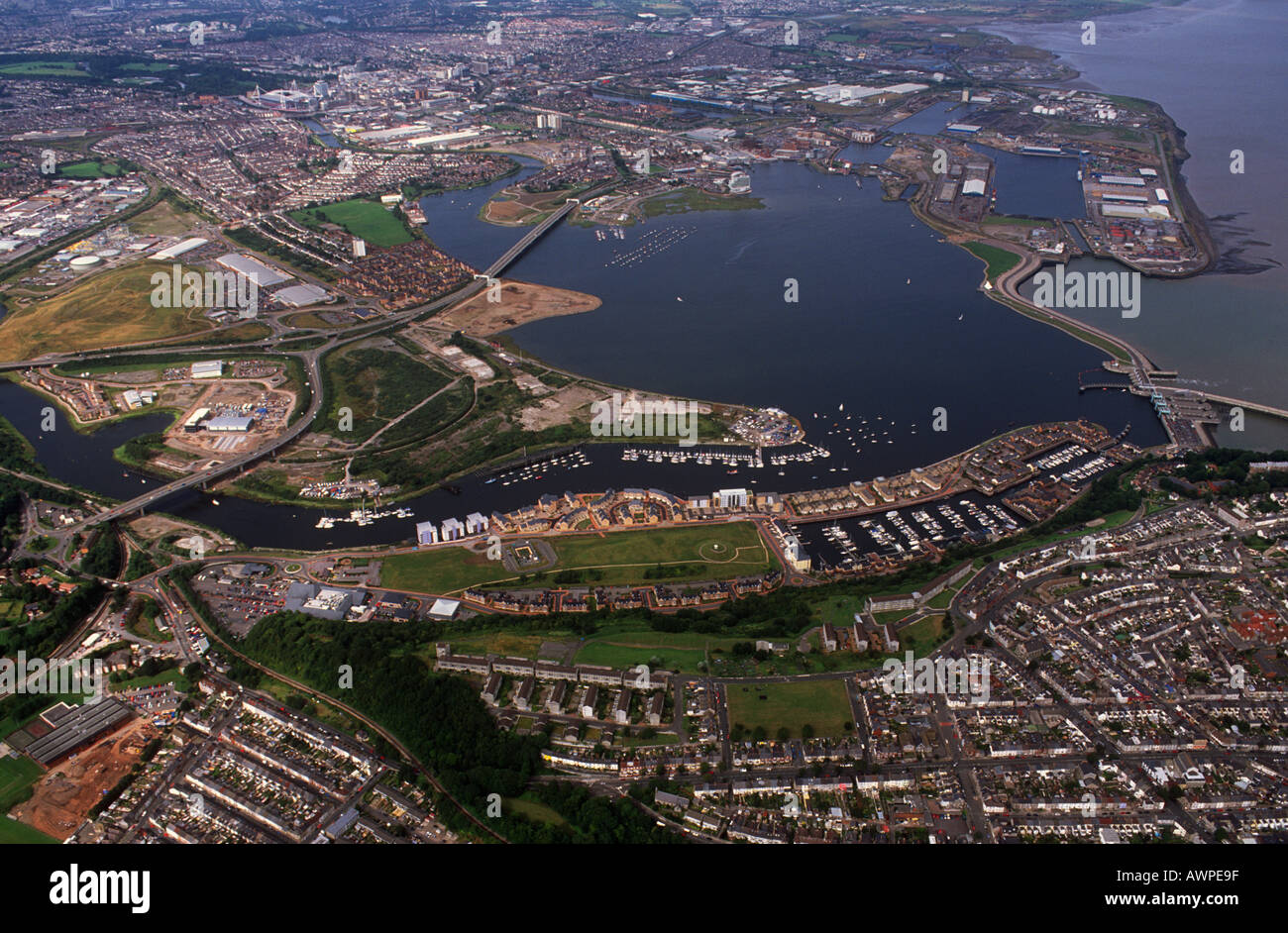 Aerial View of Cardiff Bay South Wales Stock Photo - Alamy