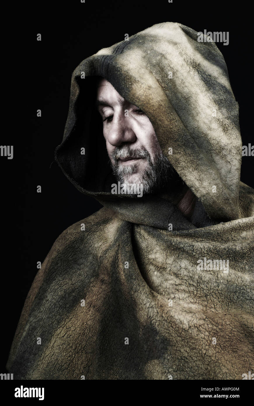 Monk hooded cloak man hi-res stock photography and images - Alamy