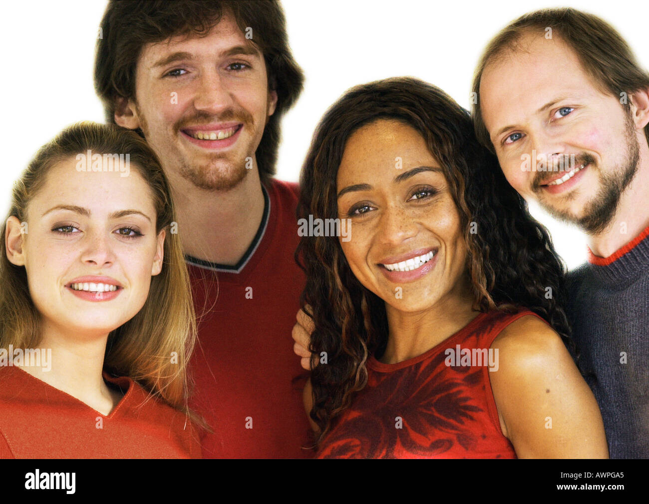 Four people smiling, portrait Stock Photo - Alamy