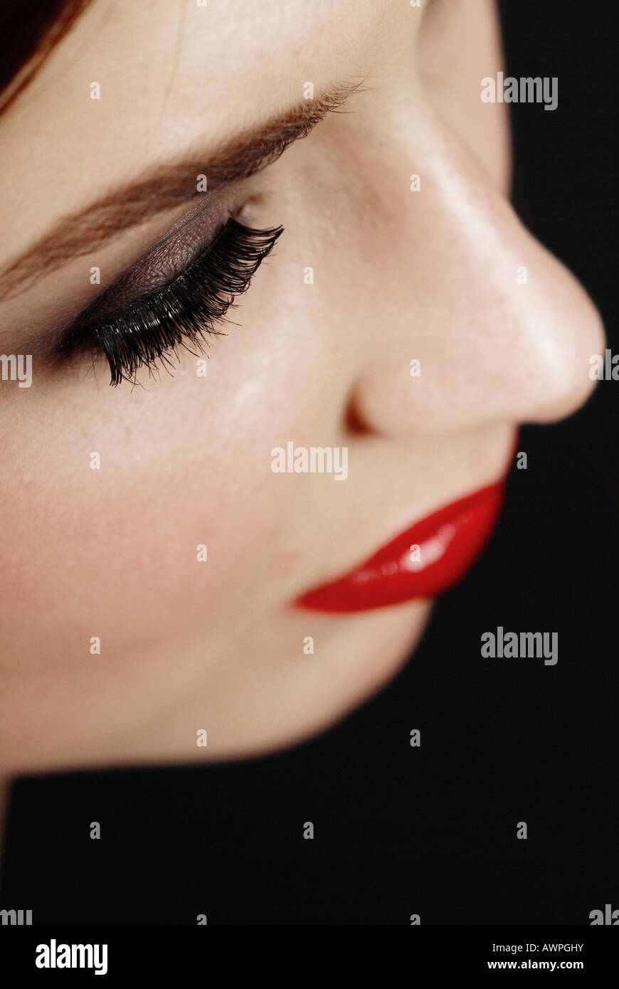 Detail, young woman's face Stock Photo - Alamy