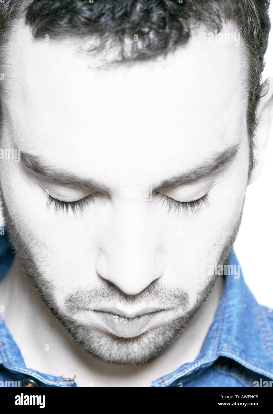 Man's face, eyes closed, close-up, portrait Stock Photo - Alamy