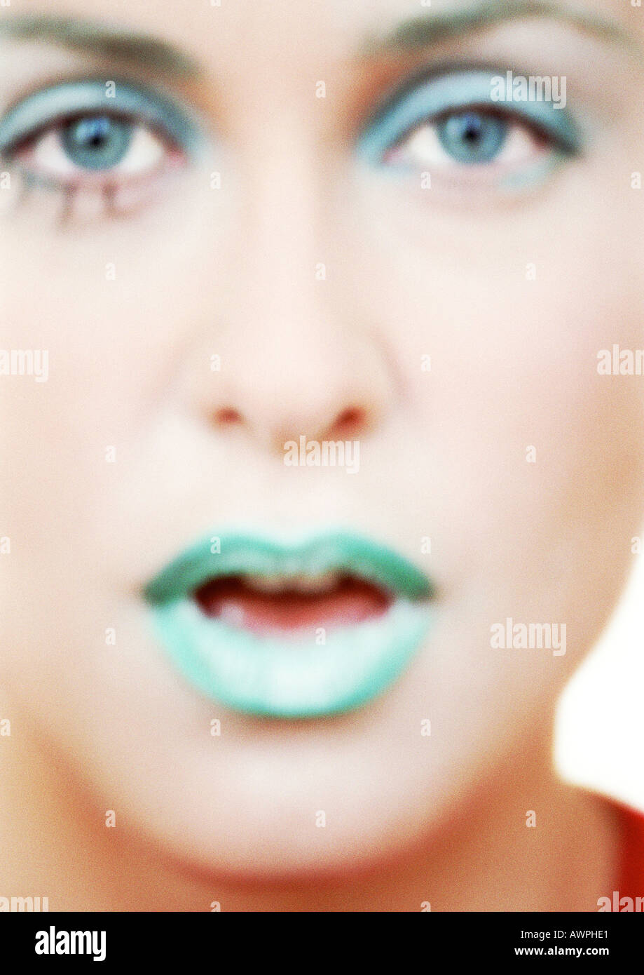 Woman's made-up face, close-up Stock Photo - Alamy