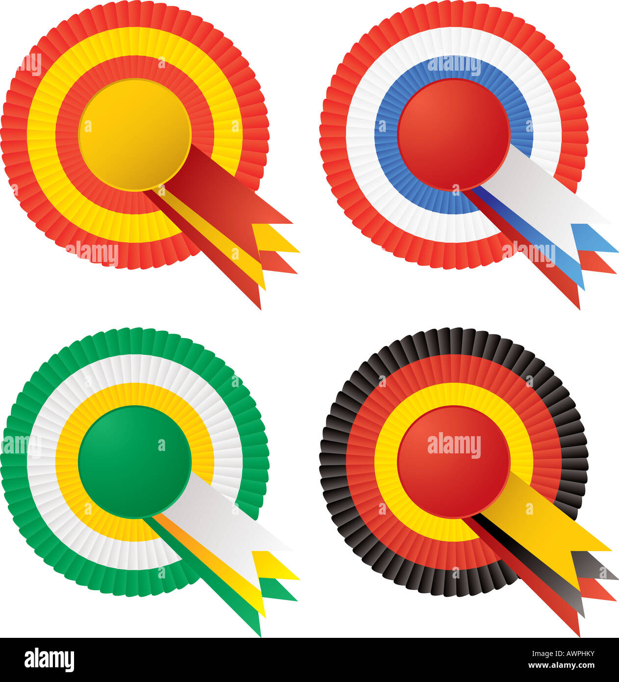 Four rosettes in different color variations with copy space Stock Photo ...