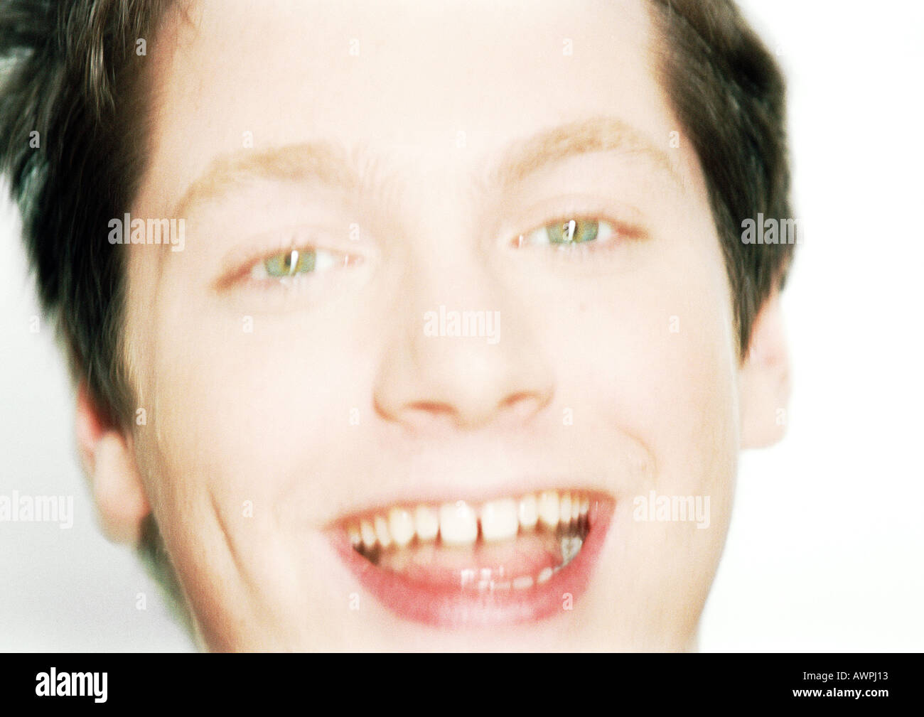 Teenage boy smiling, close-up Stock Photo - Alamy