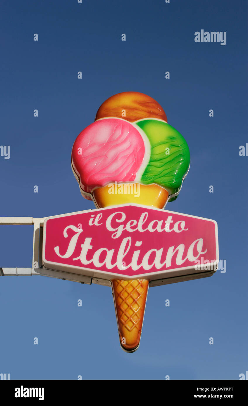 Ice cream advertising sign hi-res stock photography and images - Alamy