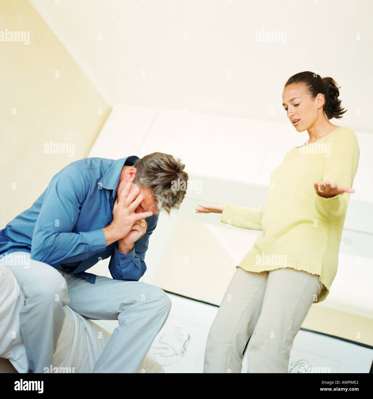 Woman lean over man office hi-res stock photography and images - Alamy
