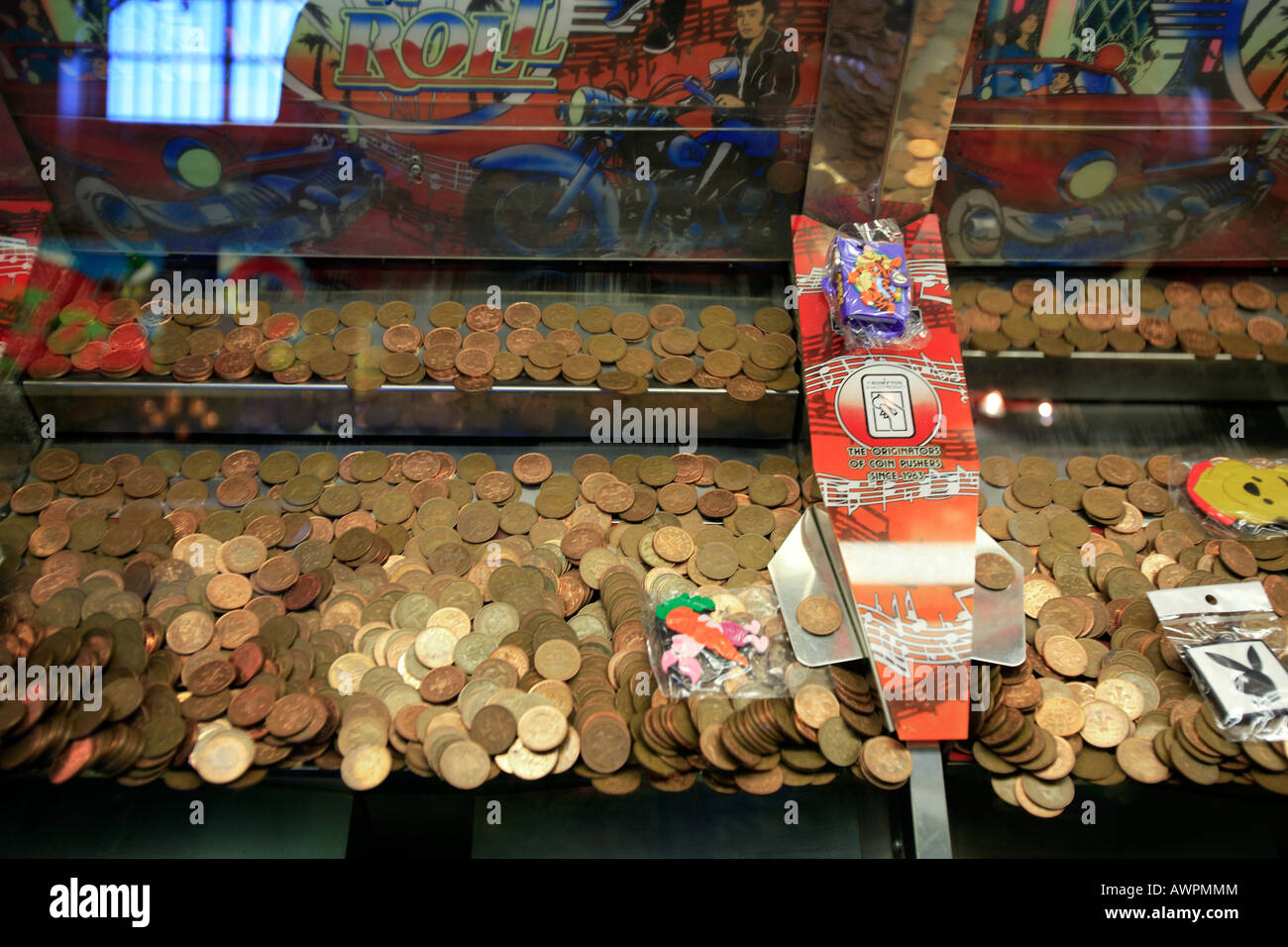 united kingdom west sussex worthing interior of the amusement arcade on ...