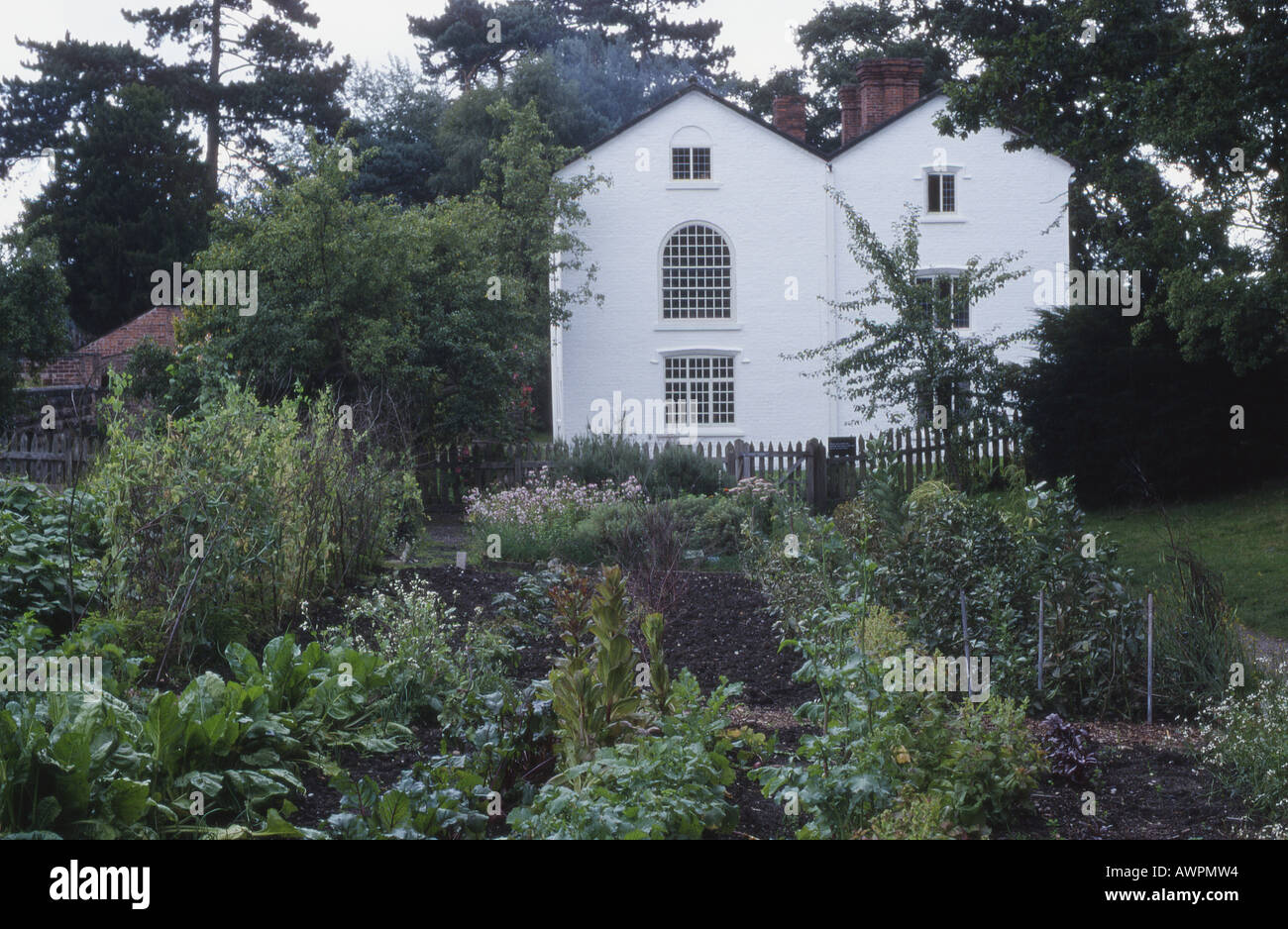 Vegetable plot in front of herb area and Apprentice House, Quarry Bank ...