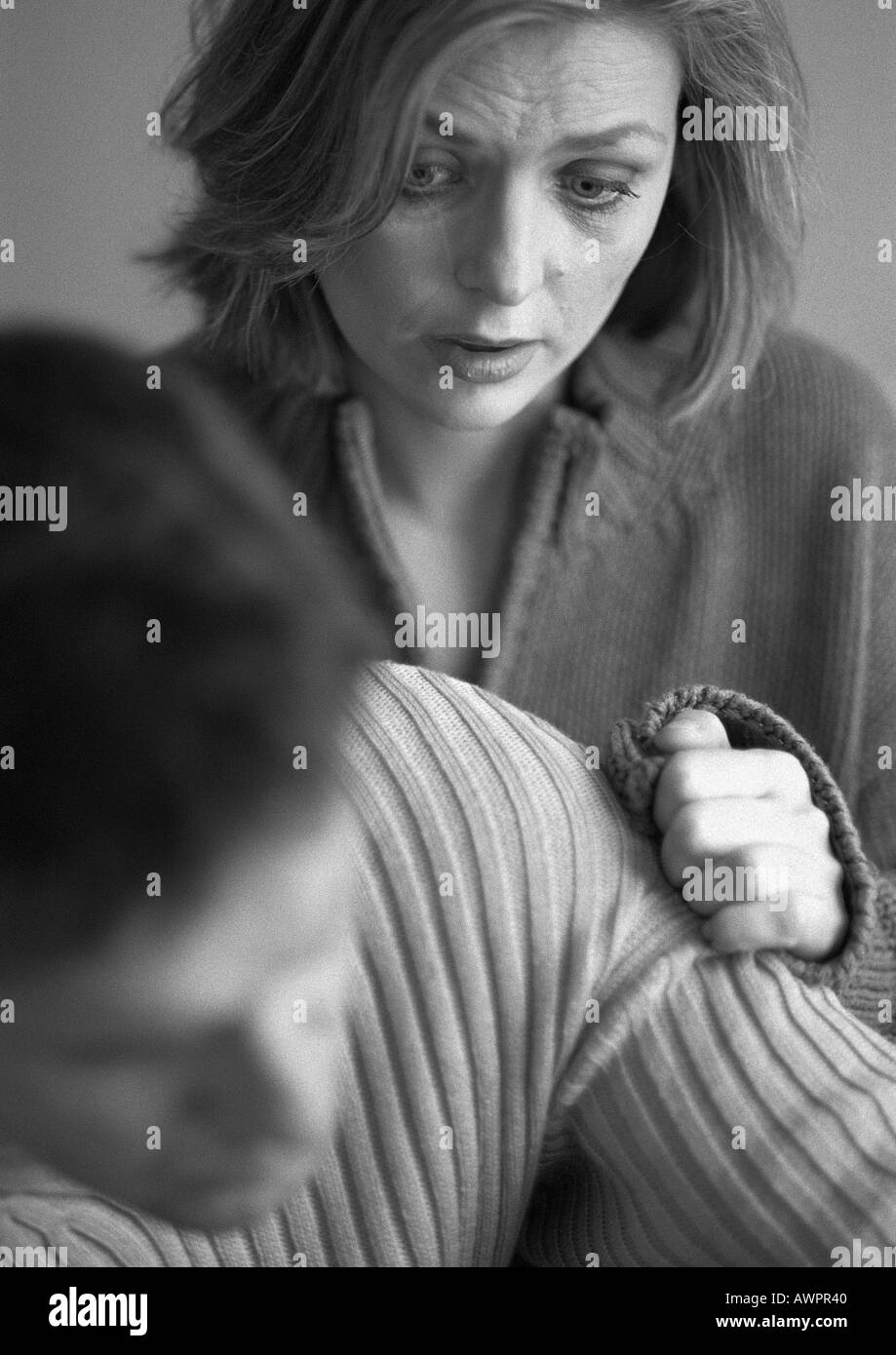 Close up anxious Black and White Stock Photos & Images - Alamy