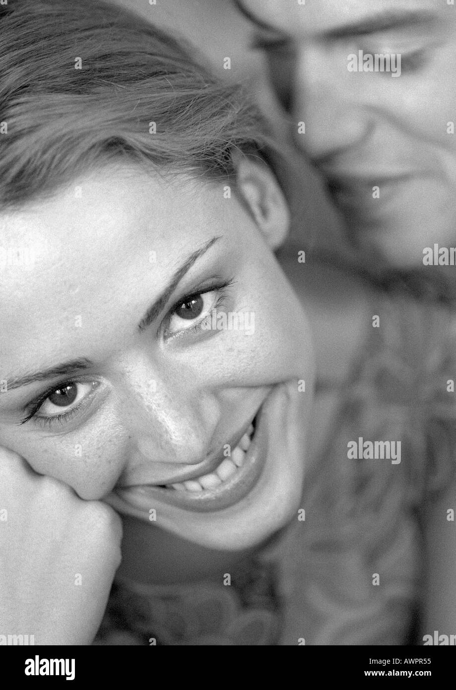 Smiling woman men on Black and White Stock Photos & Images - Alamy