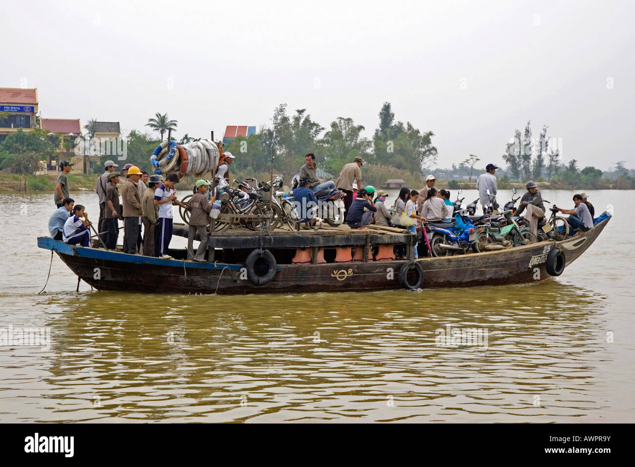 Crowded ferry in Hoi An, Vietnam, Asia Stock Photo - Alamy